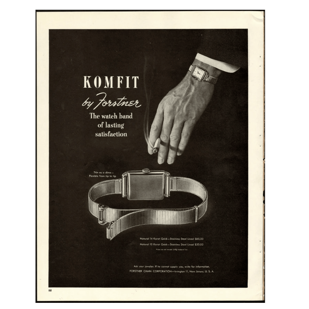 Vintage Forstner Komfit SS Watch Bracelet - NOS