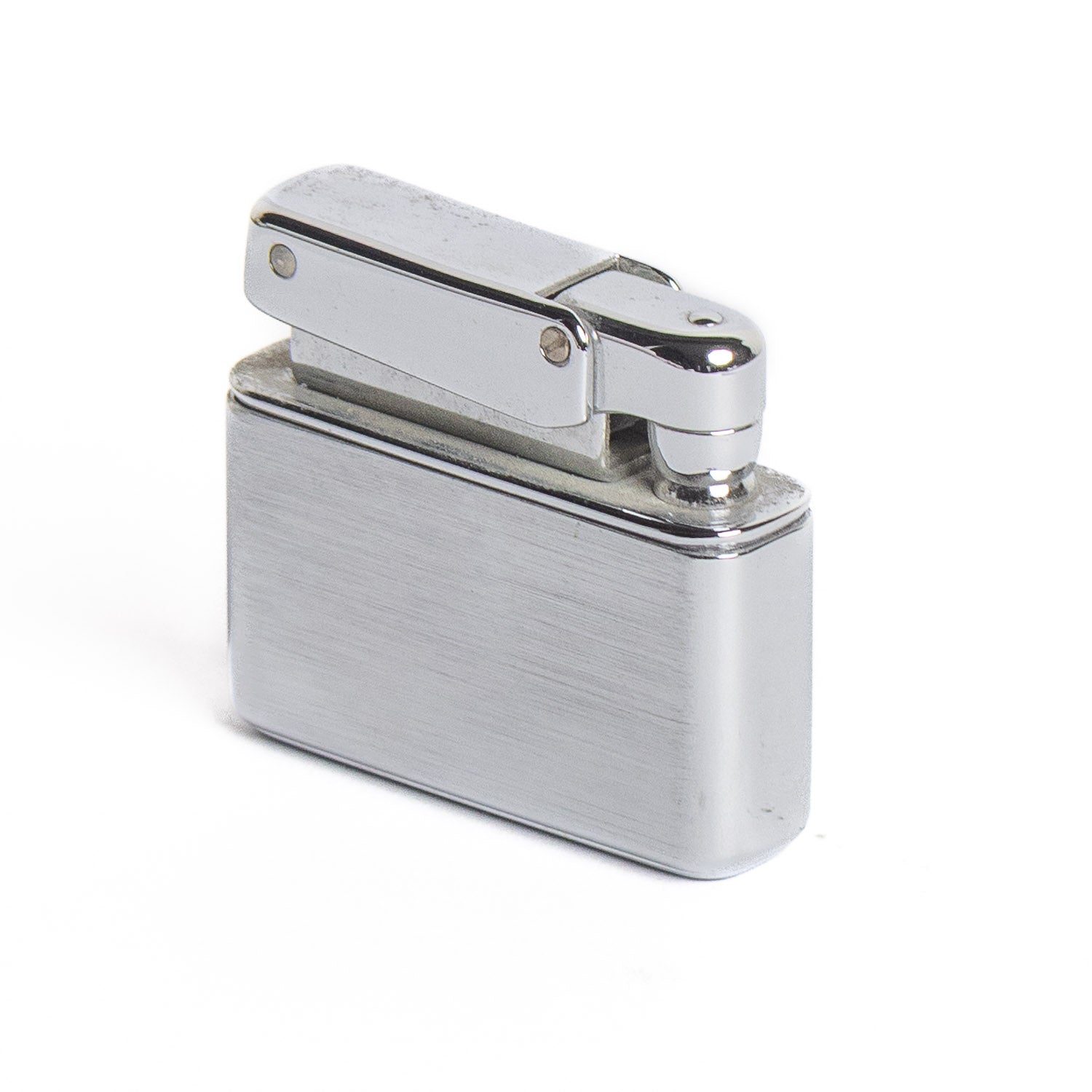 Vintage Kreisler Chrome Lighter – Diagonal Leaf Motif